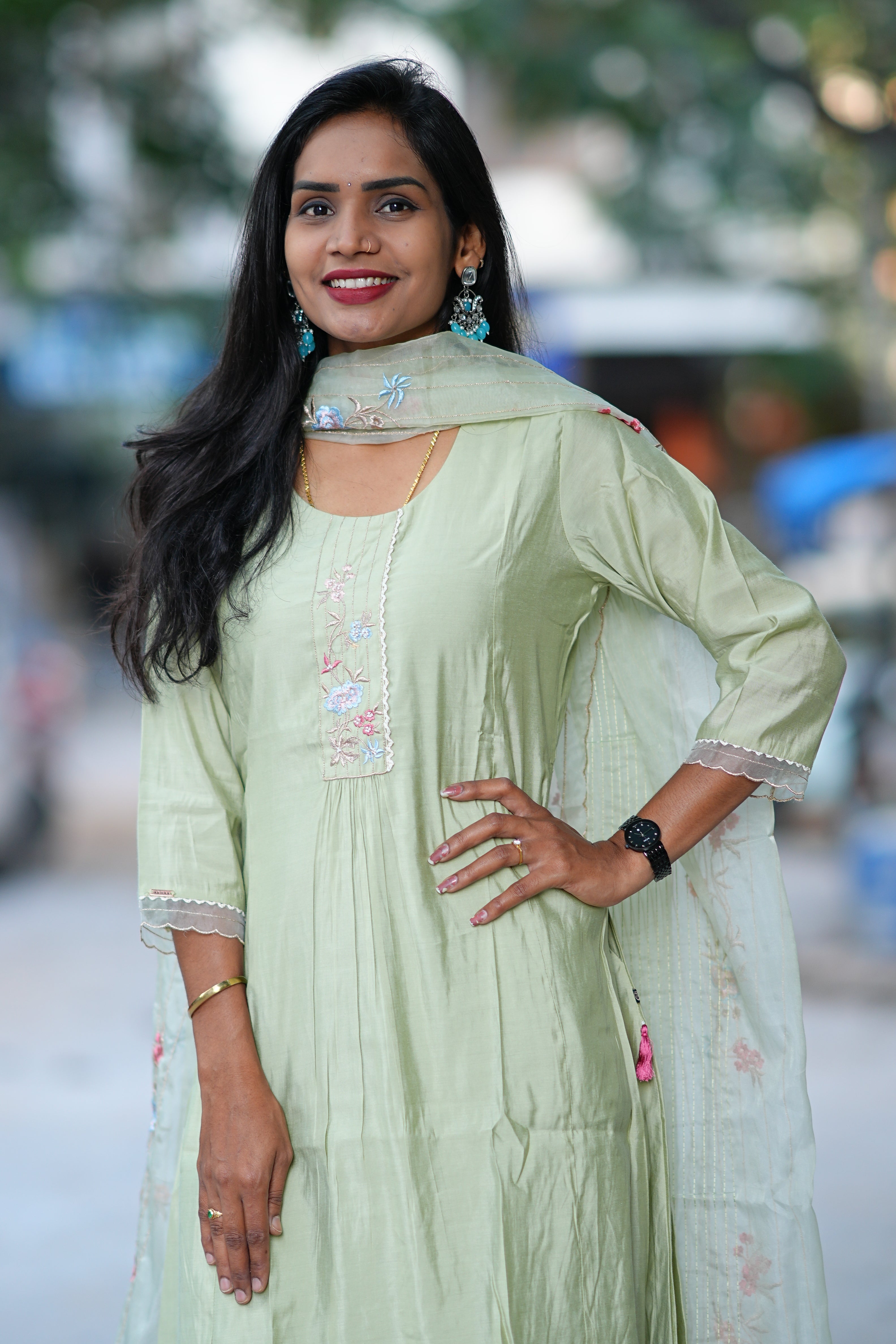 Light Green Color Kurta Set in Viscose Fabric – SrivalliCollection